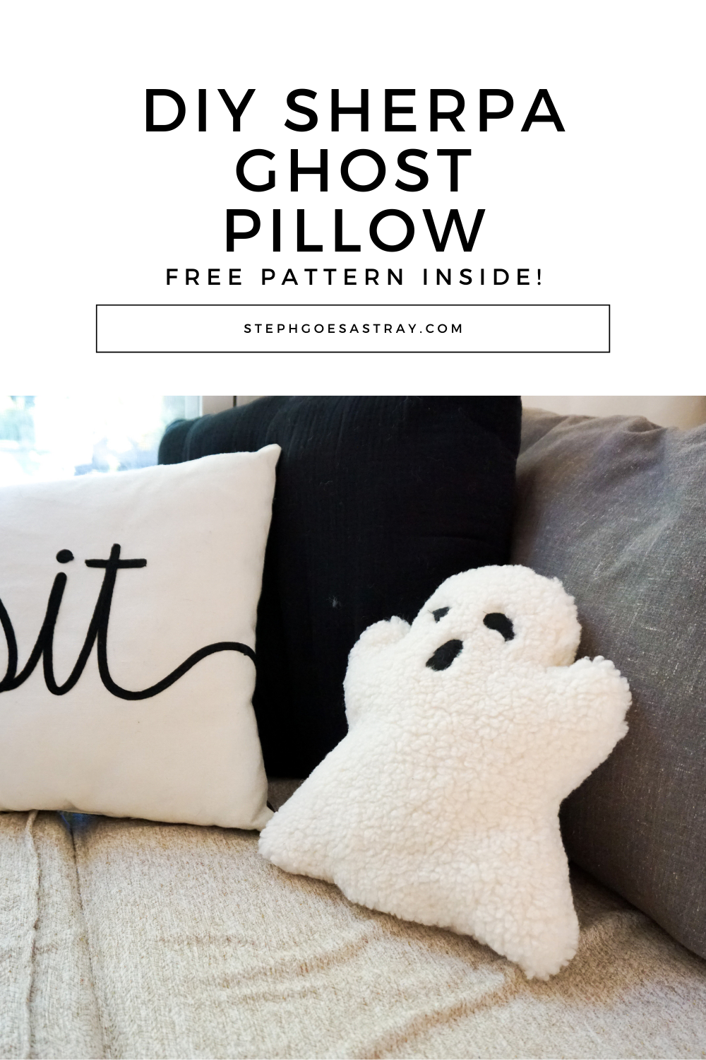 Free Sherpa Ghost Pillow Pattern: DIY Halloween Decor