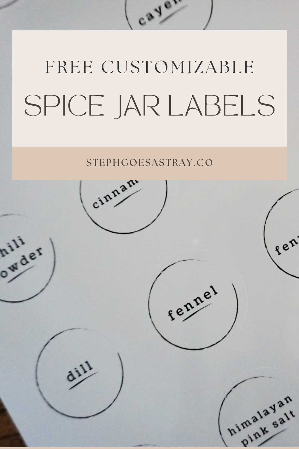 Free Spice Jar Labels that are Fully Customize-able: Download and Make Now!